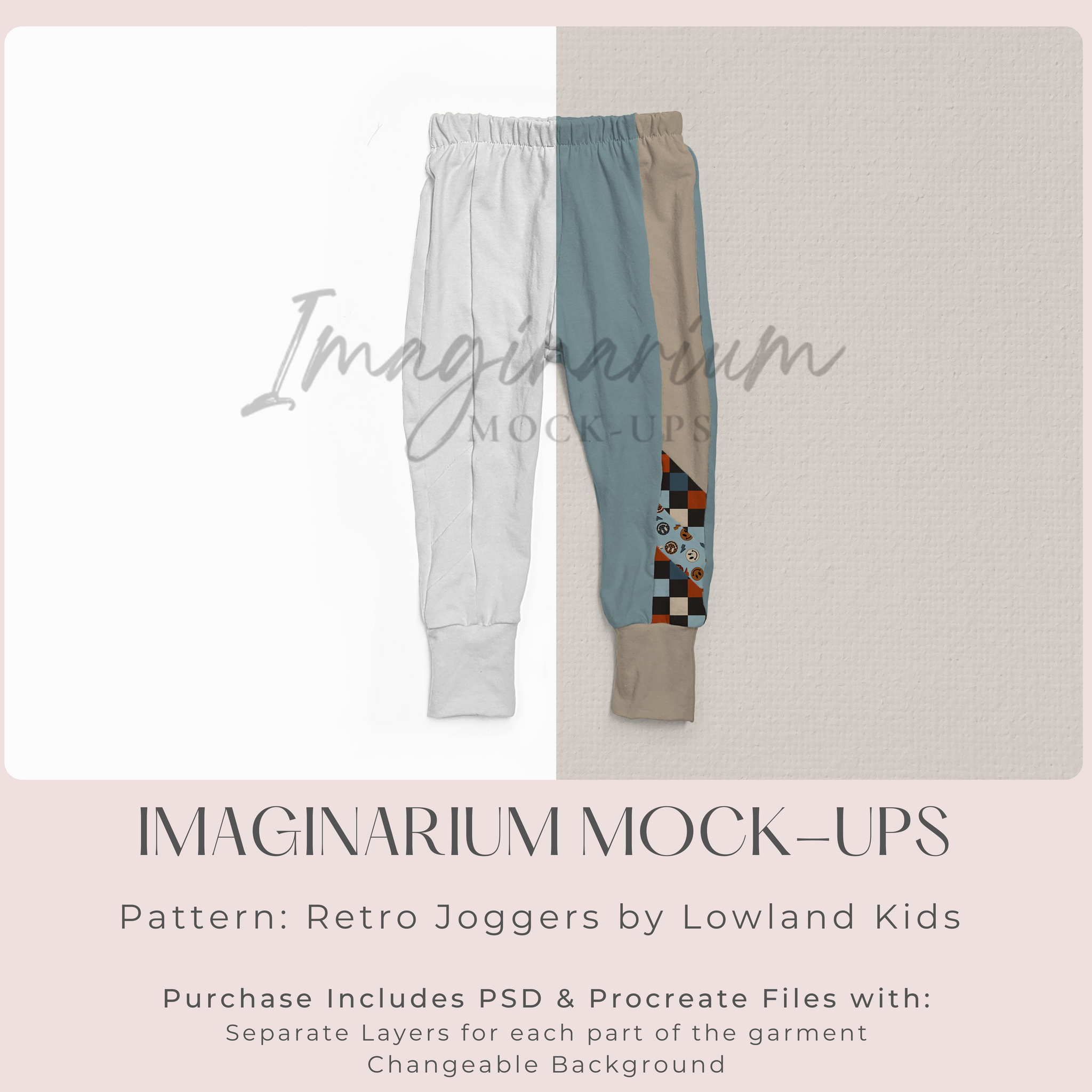 Retro Joggers Pants Mock Up, Realistic Clothing Mockup for Photoshop a ...