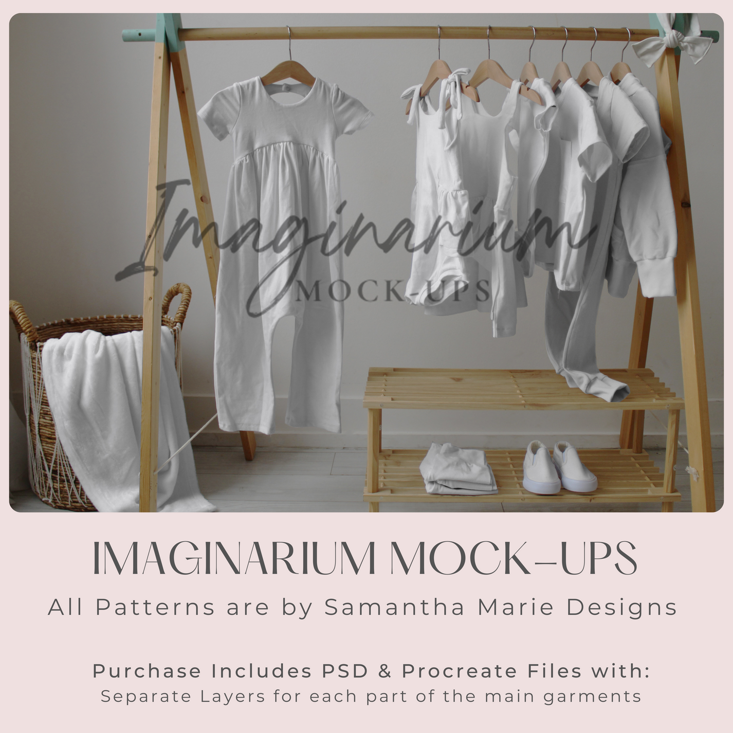 Clothing Rack Hanging Clothes Display Mockup, Samantha Marie Designs C ...