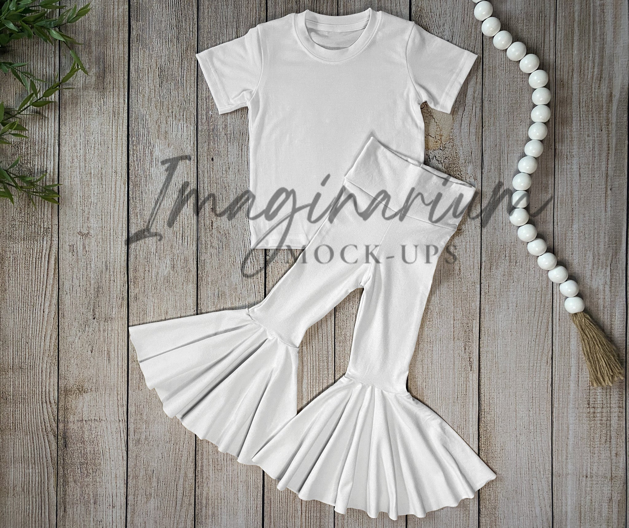 Bell Bottoms and Shirt Outfit Mock Up, Realistic Clothing Mockup for P ...